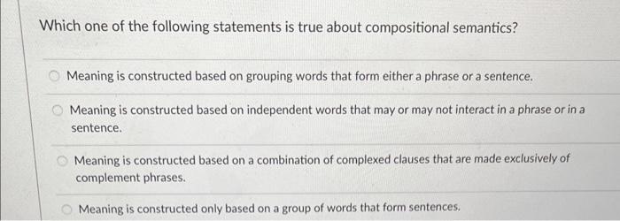 Solved Which one of the following statements is true about | Chegg.com