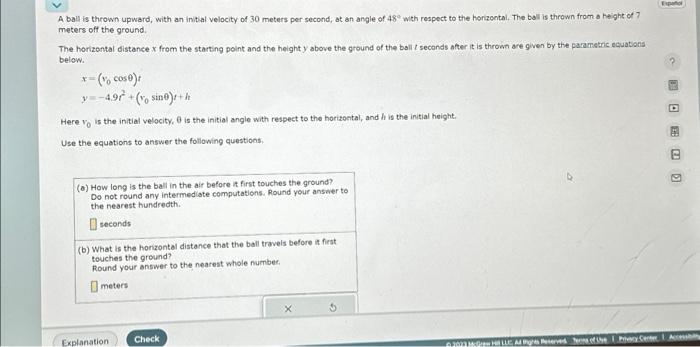 Solved A ball is thrown upward, with an initial velocity of | Chegg.com