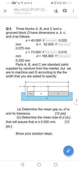 Solved 862 х FALL MCLE 371 MT-122 Scudo de Q-3 Three blocks | Chegg.com