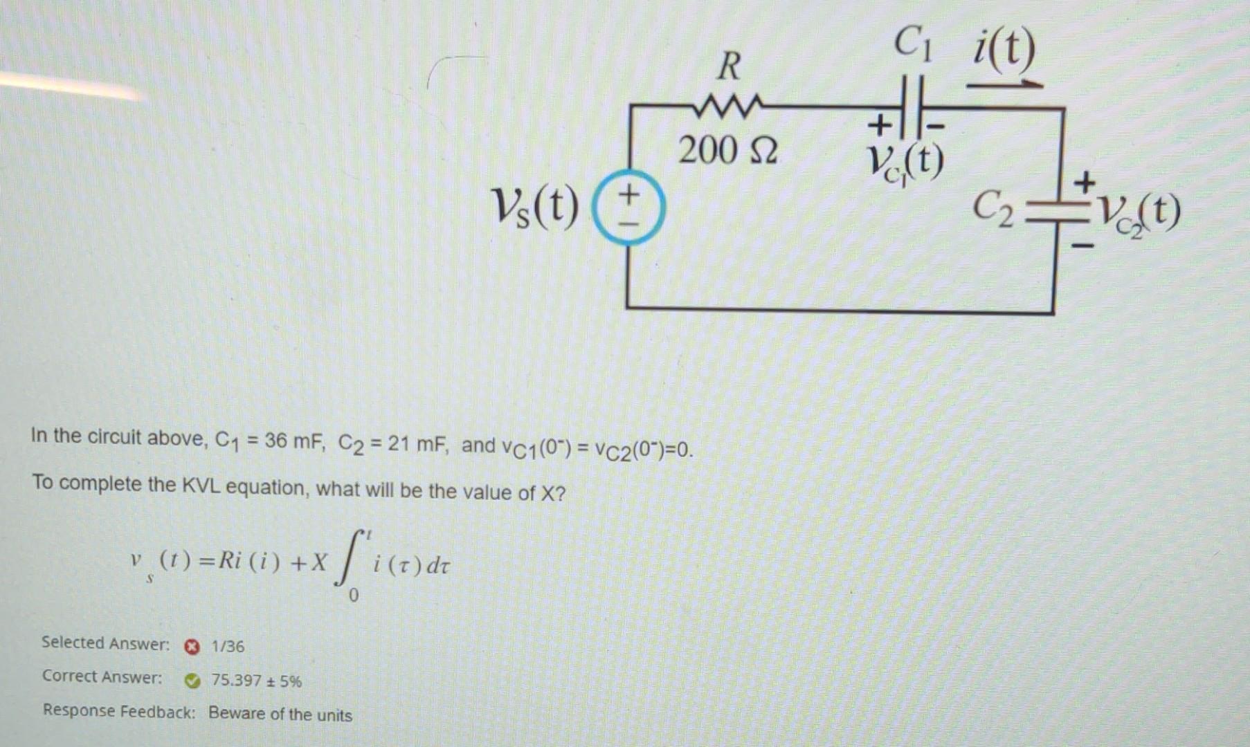 Solved To complete the KVL equation, what will be the value | Chegg.com