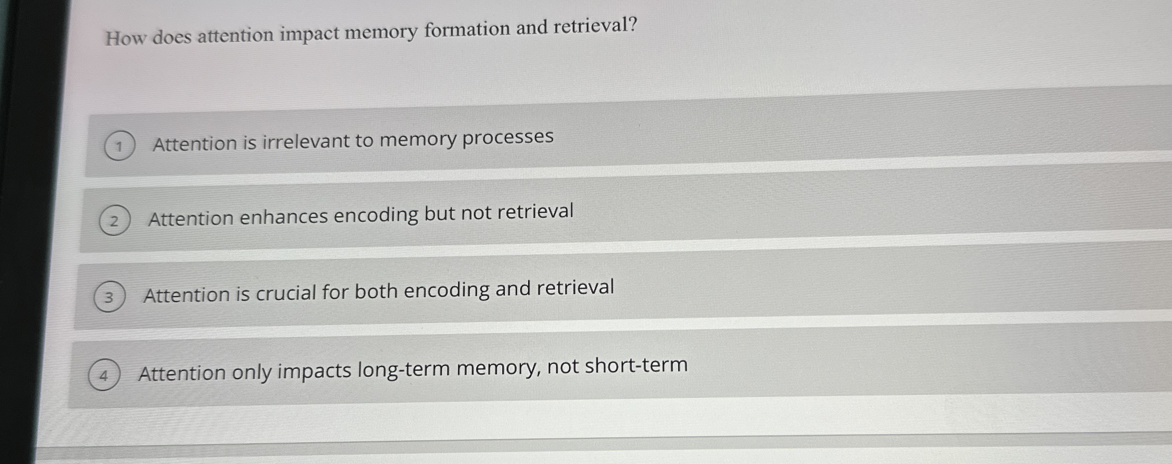 Solved How does attention impact memory formation and | Chegg.com