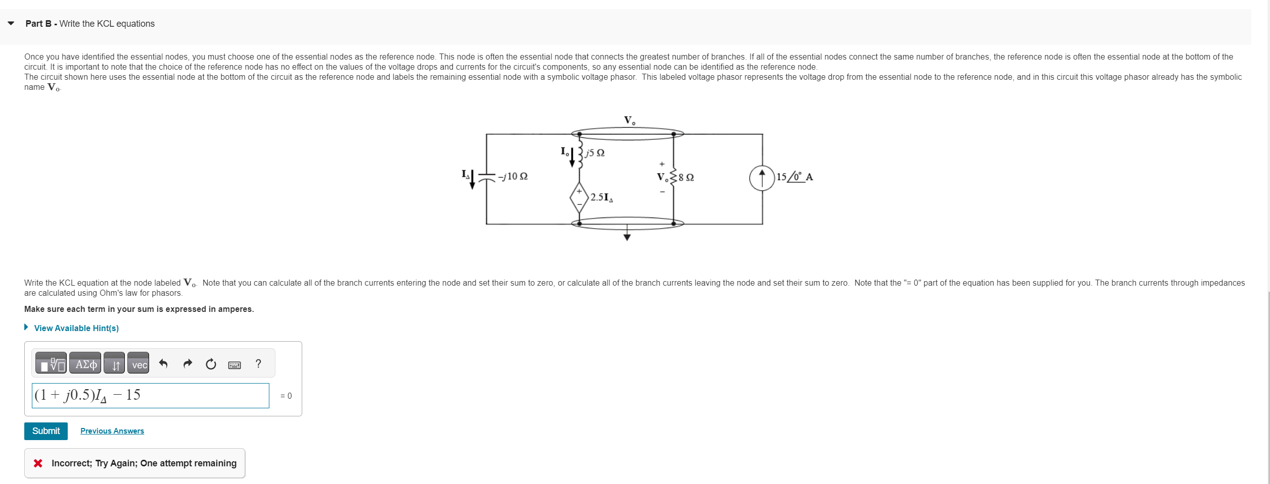 Solved Part B - ﻿Write the KCL equationsOnce you have | Chegg.com