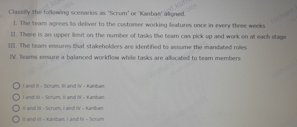 Solved Classify the following scenarios as 'Scrum' or | Chegg.com