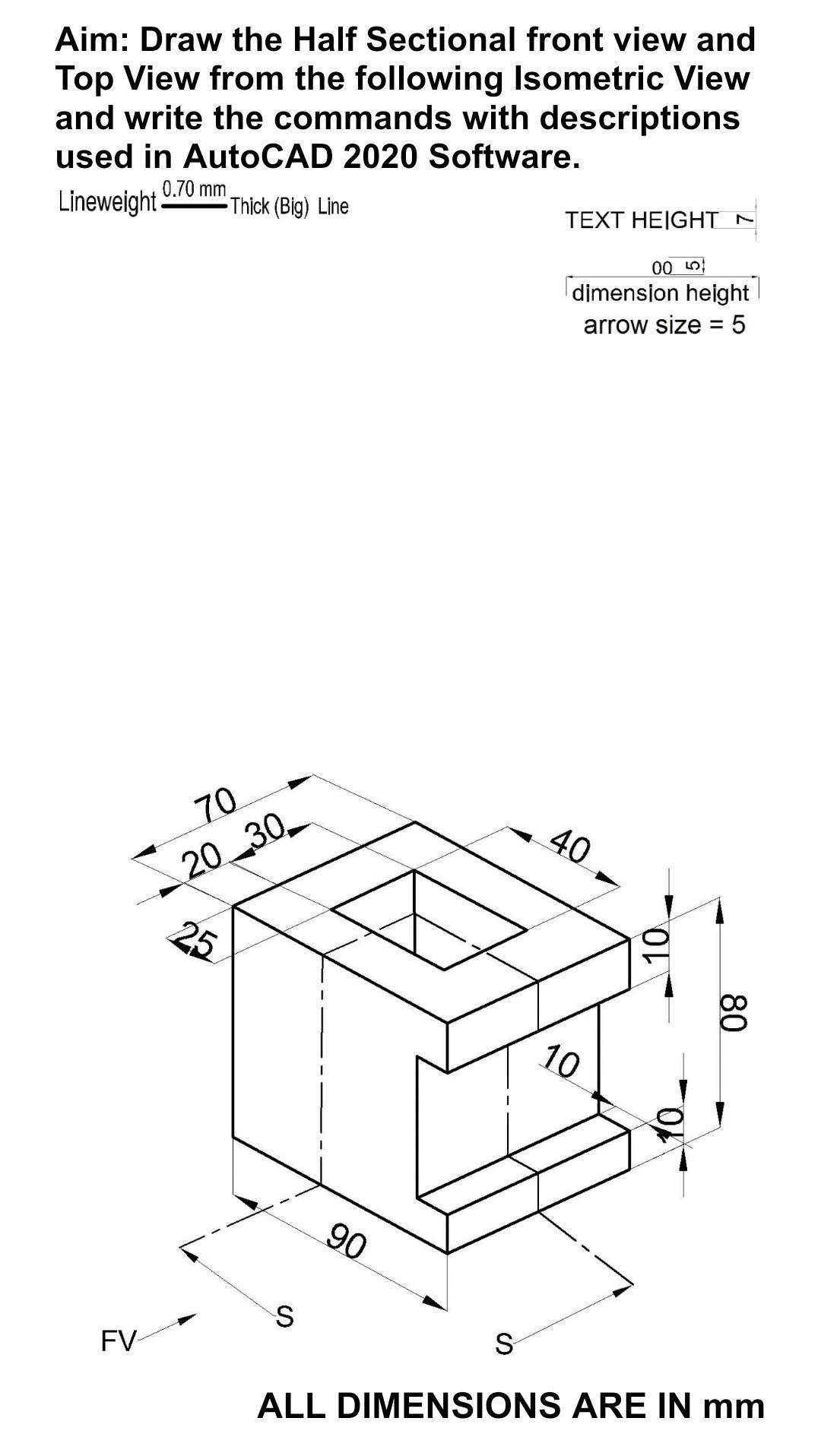 Solved Aim: Draw the Half Sectional front view and Top View | Chegg.com