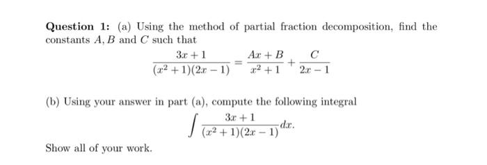 Solved (a) Using the method of partial fraction | Chegg.com