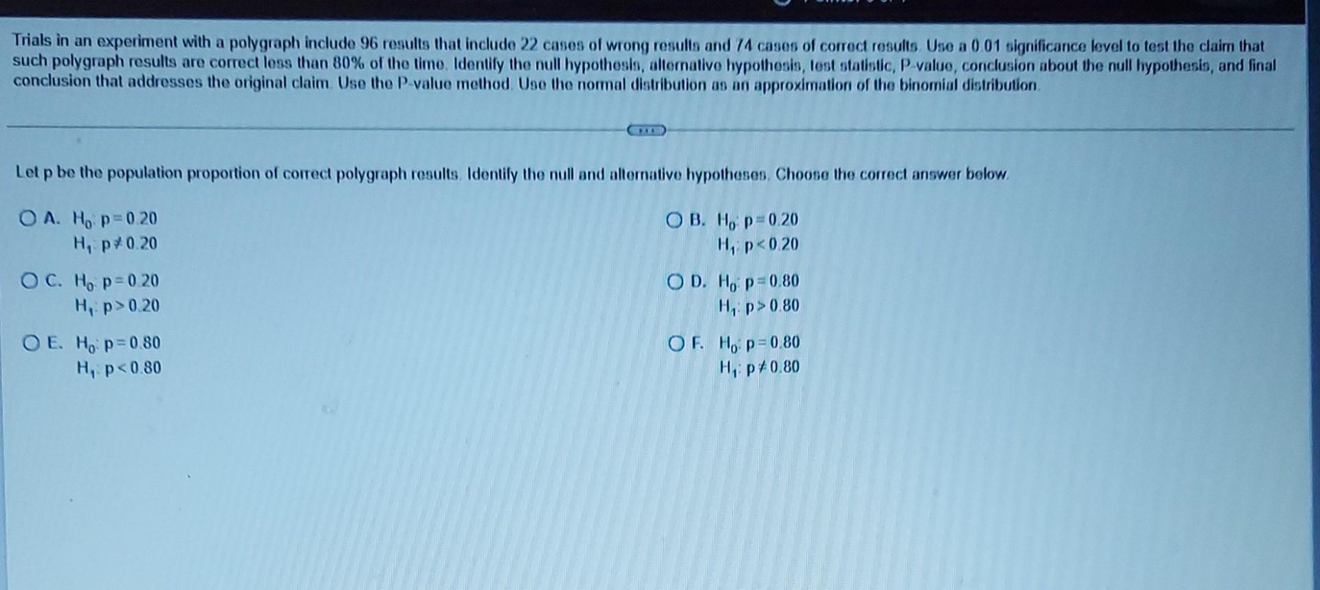 Solved Trials in an experiment with a polygraph include 96 | Chegg.com