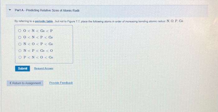 Solved Rank from largest to smallest radius. To rank items | Chegg.com