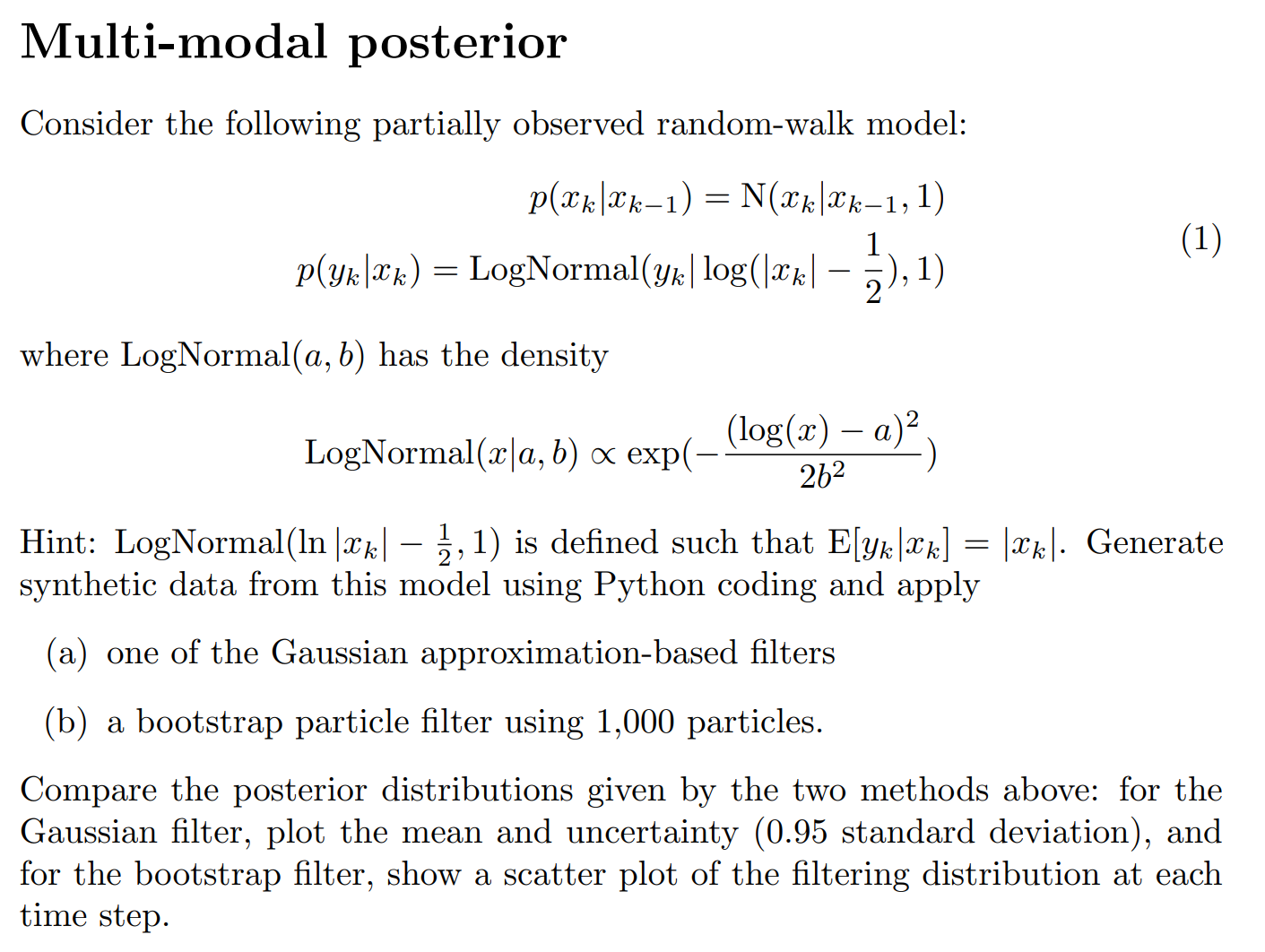Multi-modal posteriorConsider the following partially | Chegg.com
