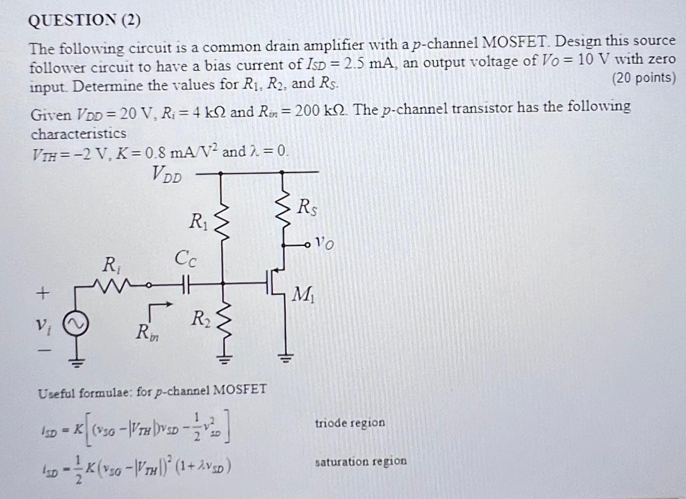Solved Please solve the following question QUESTION (2)The | Chegg.com