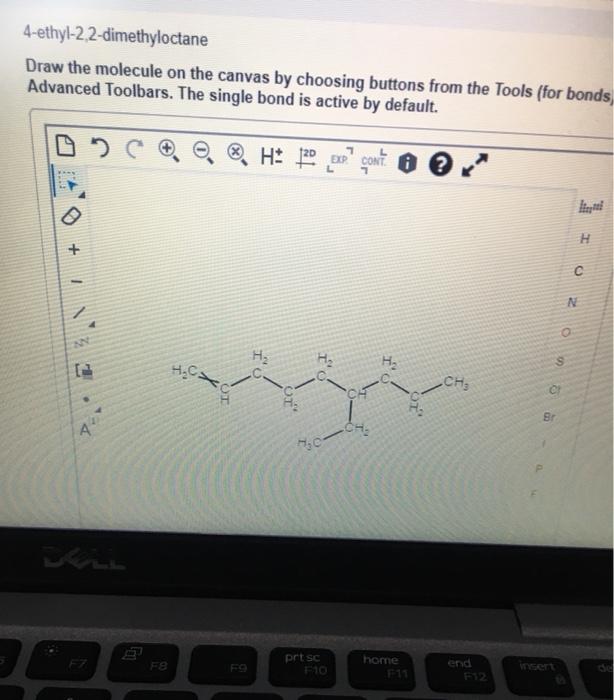 Solved 4-ethyl-2,2-dimethyloctane Draw the molecule on the | Chegg.com