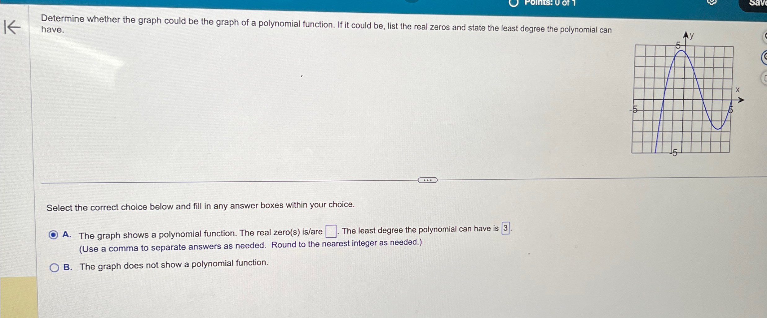 Solved Determine whether the graph could be the graph of a | Chegg.com
