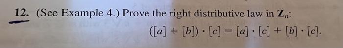 Solved 12. (See Example 4.) Prove the right distributive law | Chegg.com