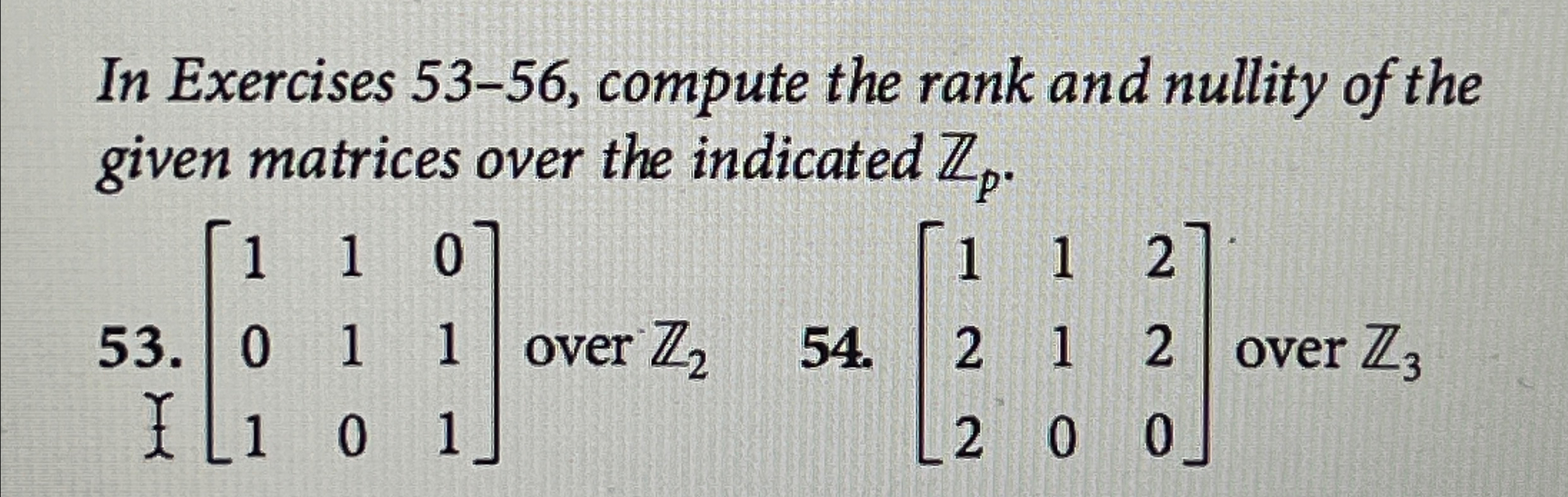 Solved In Exercises 53-56, ﻿compute the rank and nullity of | Chegg.com