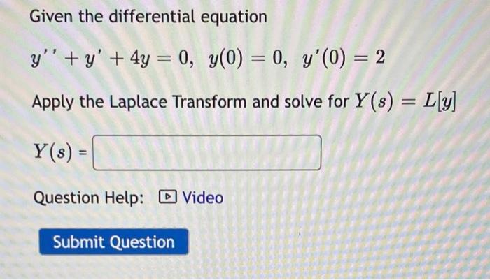 Solved Given the differential equation | Chegg.com