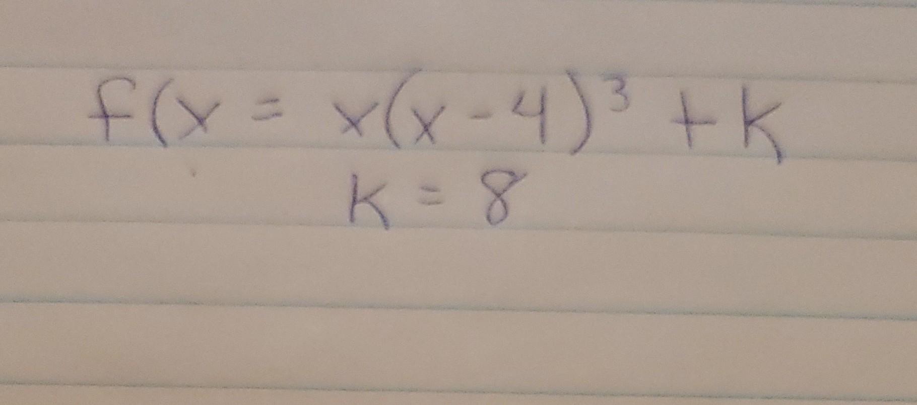 Solved f(x=x(x−4)3+kFind points of inflection and discuss | Chegg.com
