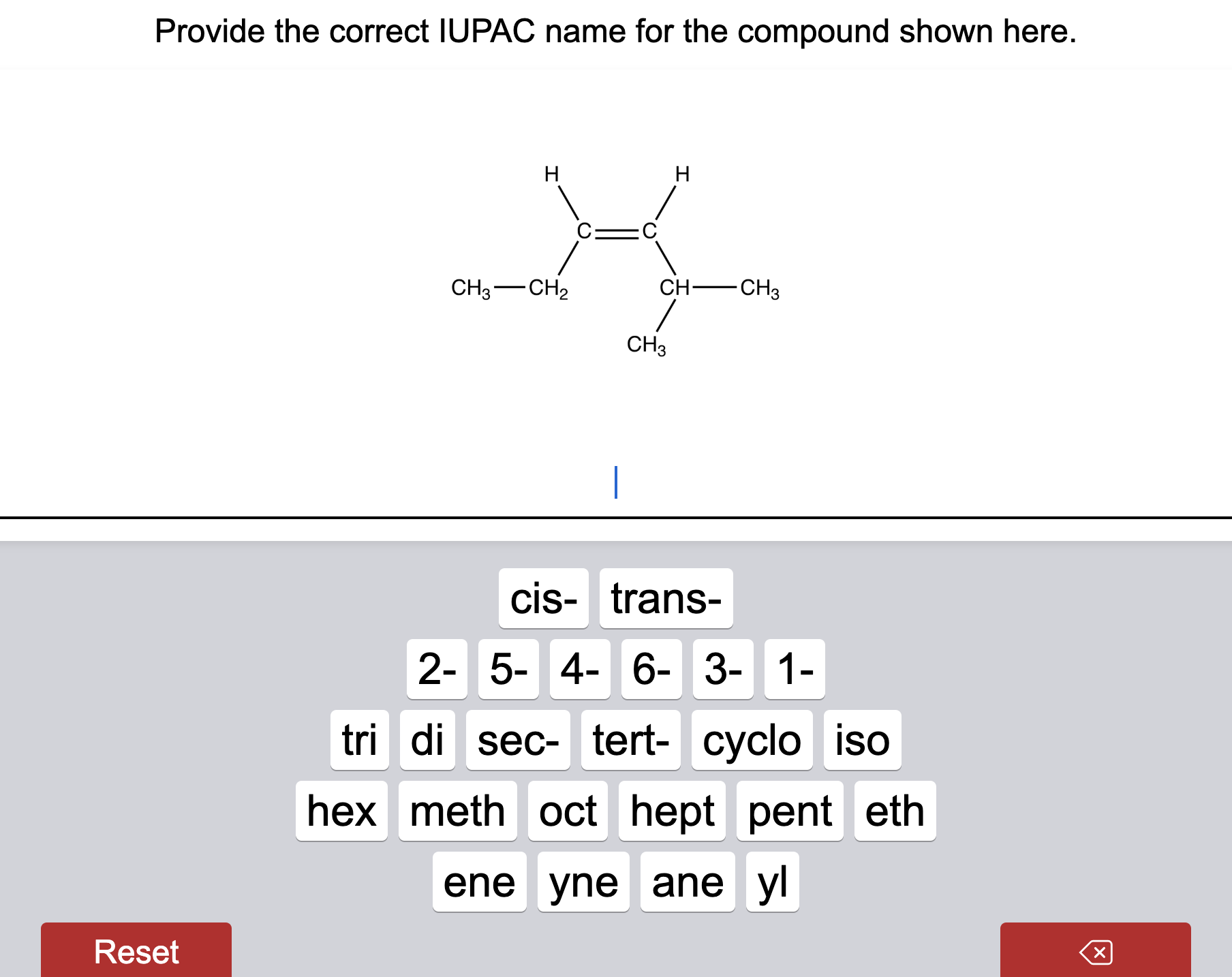 Provide the correct IUPAC name for the compound shown | Chegg.com