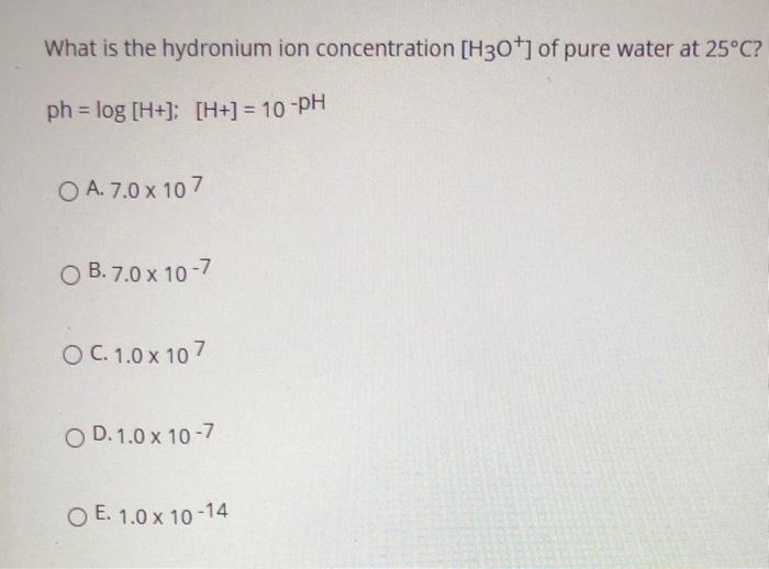 Solved What is the hydronium ion concentration [H3O+] of | Chegg.com
