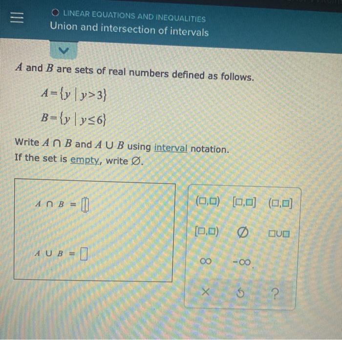 Solved O LINEAR EQUATIONS AND INEQUALITIES Union and | Chegg.com