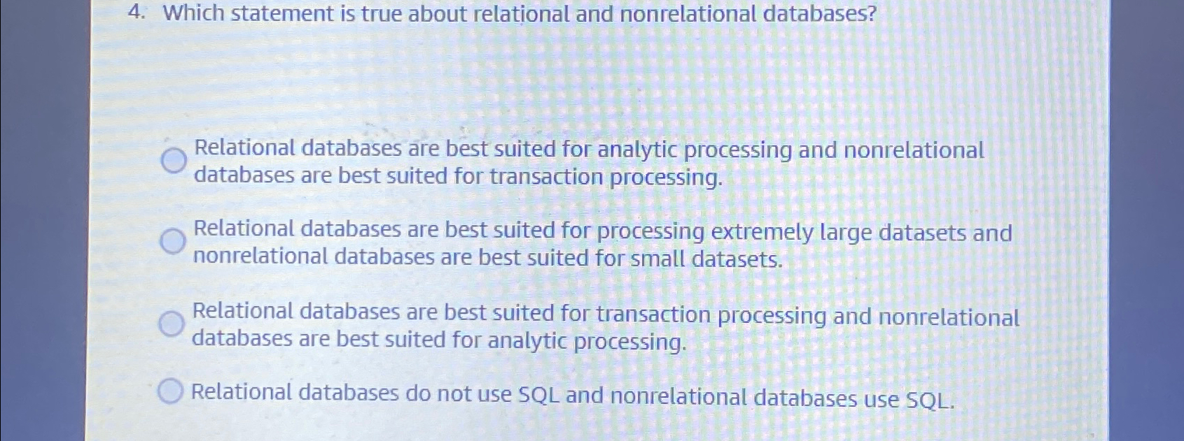Solved Which statement is true about relational and | Chegg.com