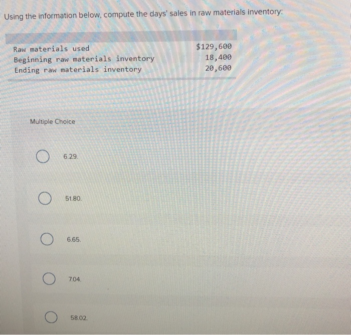 Solved Using the information below, compute the days' sales | Chegg.com