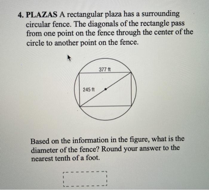 Solved 4. PLAZAS A rectangular plaza has a surrounding | Chegg.com