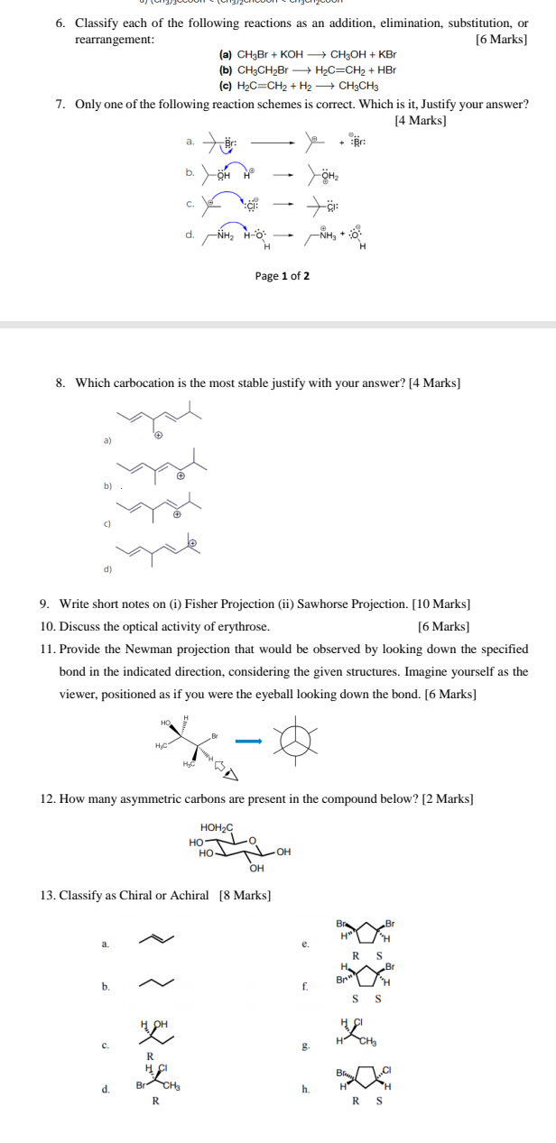 Classify each of the following reactions as an | Chegg.com