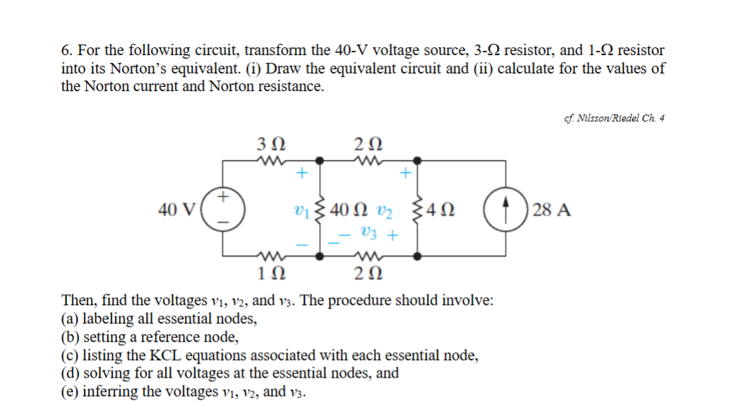 Solved For the following circuit, transform the 40-V | Chegg.com