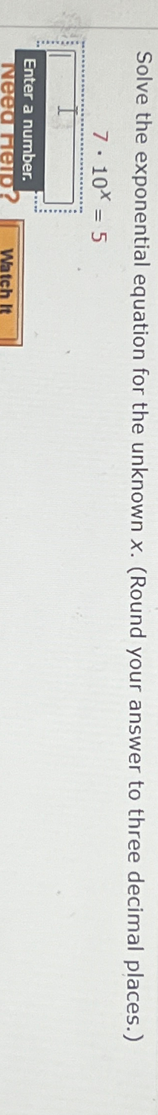 Solved Solve the exponential equation for the unknown | Chegg.com