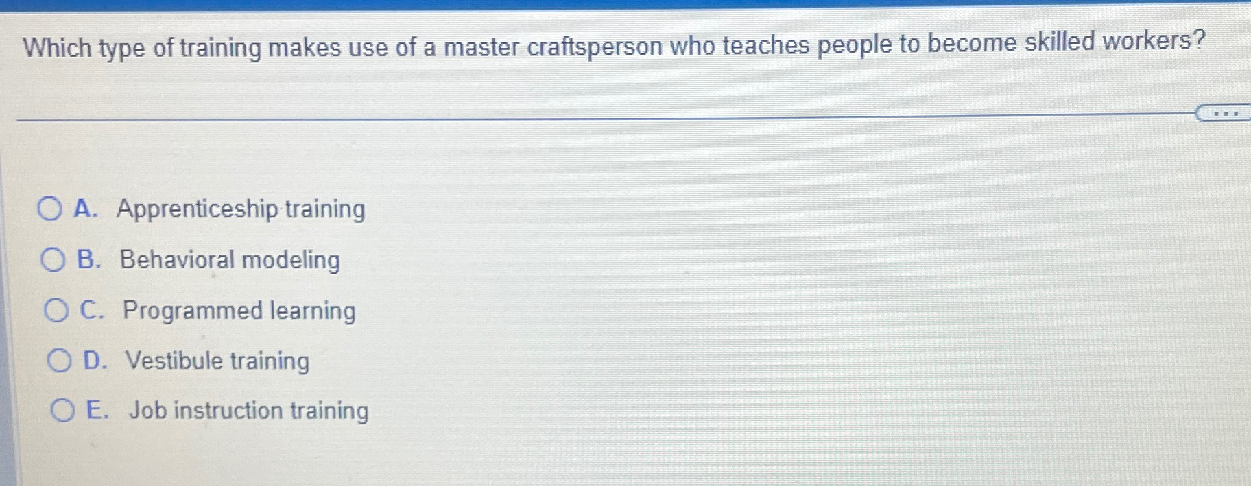 Solved Which type of training makes use of a master | Chegg.com