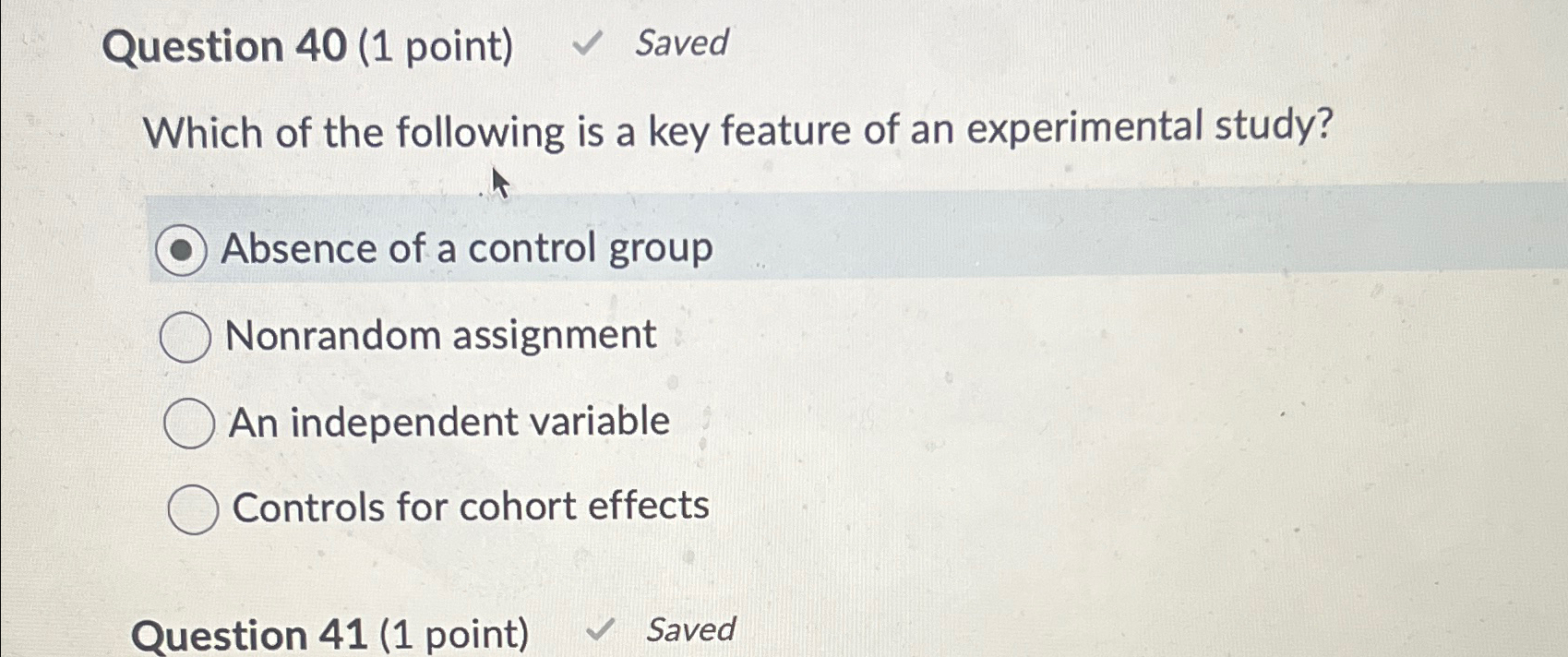 Solved Question 40 (1 ﻿point) ﻿SavedWhich of the following | Chegg.com