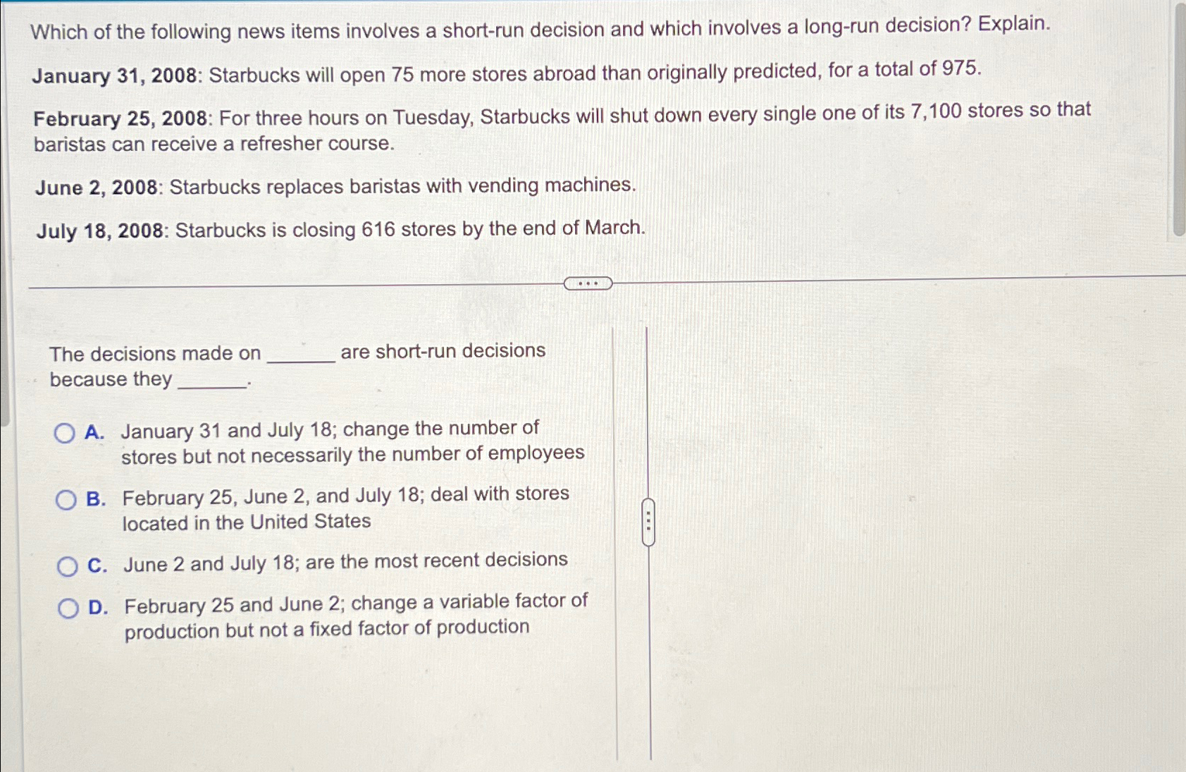 Solved Which of the following news items involves a | Chegg.com
