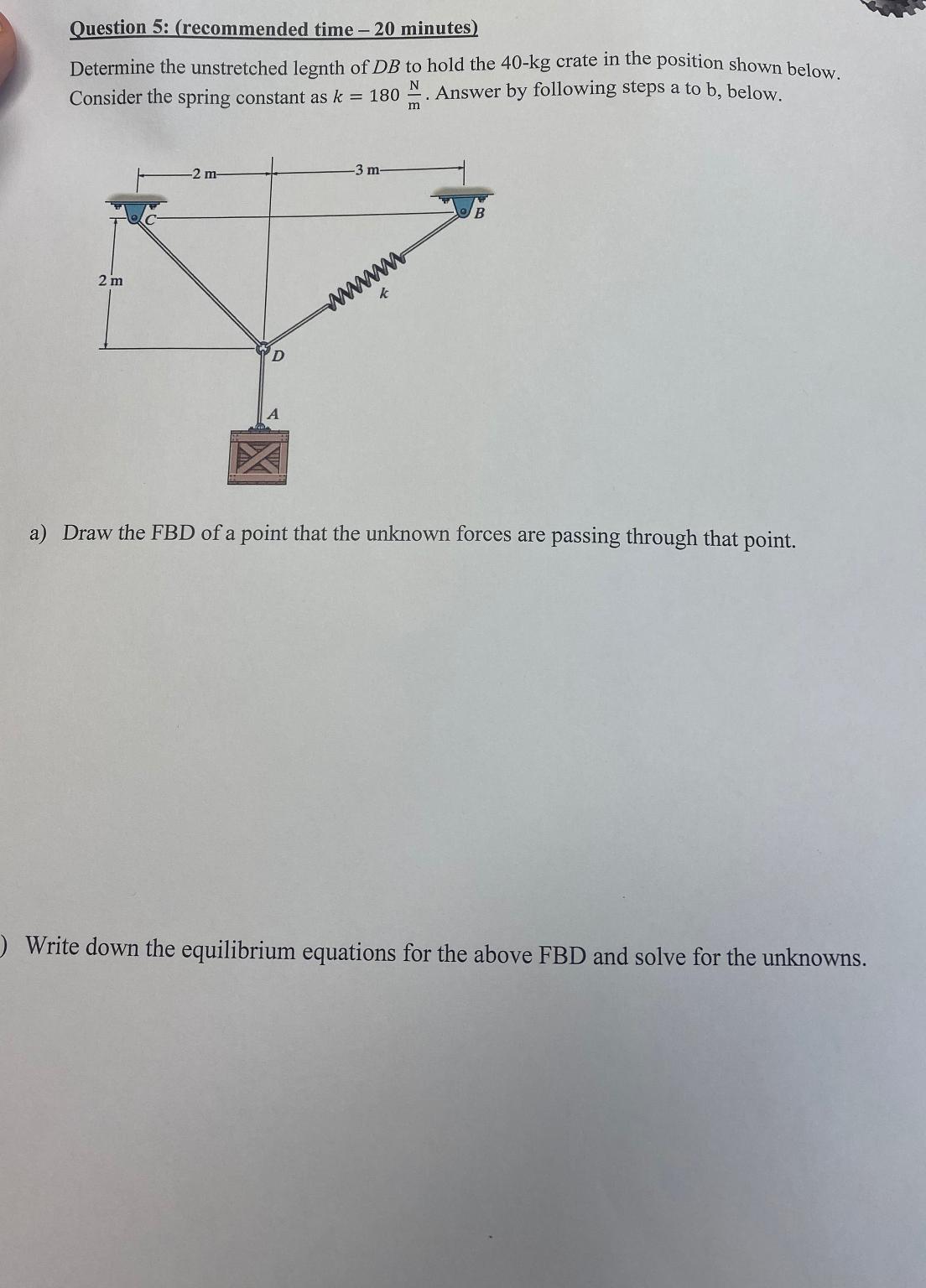 Solved Question 5: (recommended time - 20 ﻿minutes)Determine | Chegg.com