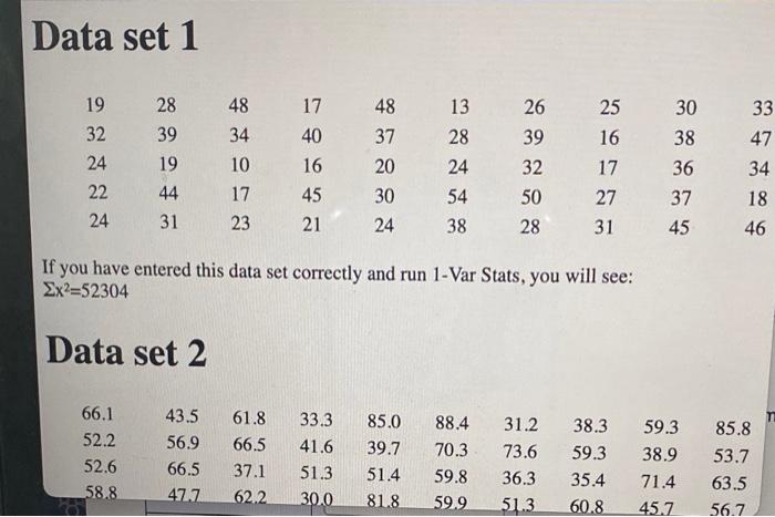 Solved Data set 6 on the Data Sheet shows a frequency table | Chegg.com