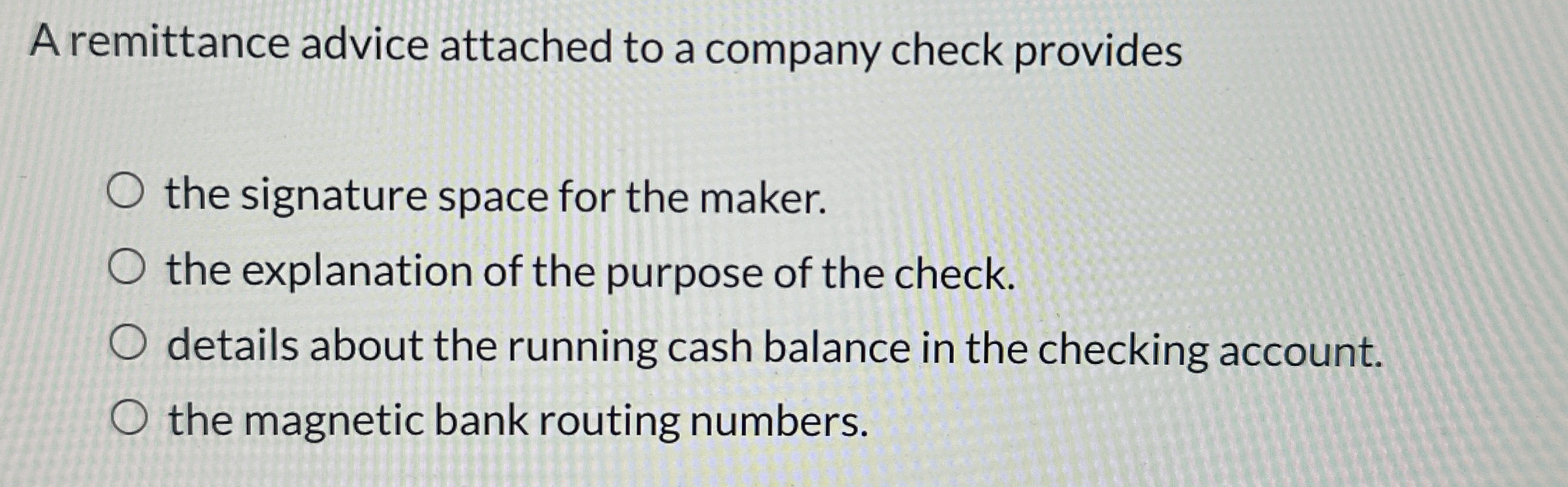 Solved A remittance advice attached to a company check | Chegg.com
