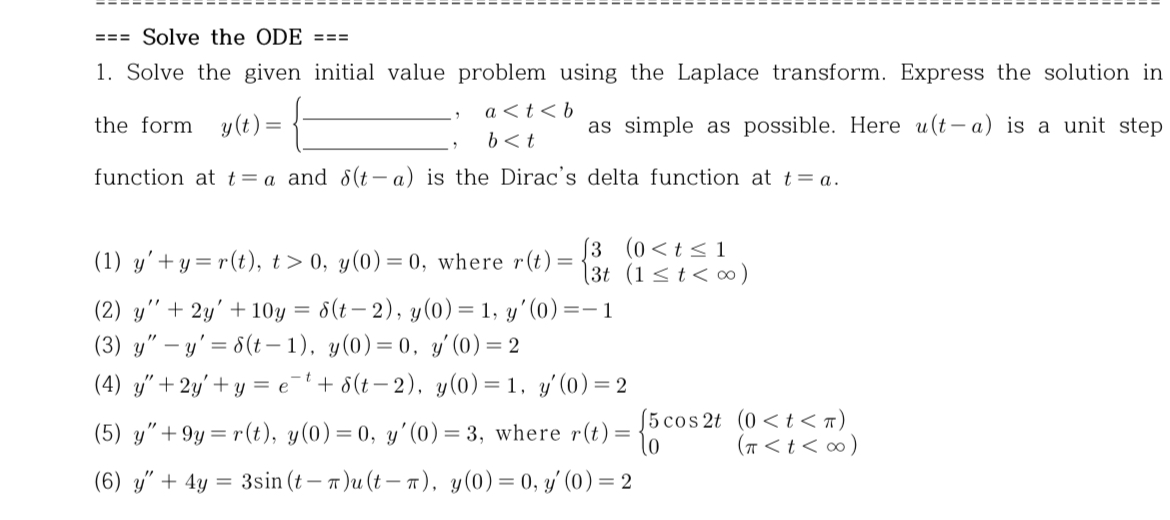 Solved === ﻿Solve the ODE ===Solve the given initial value | Chegg.com
