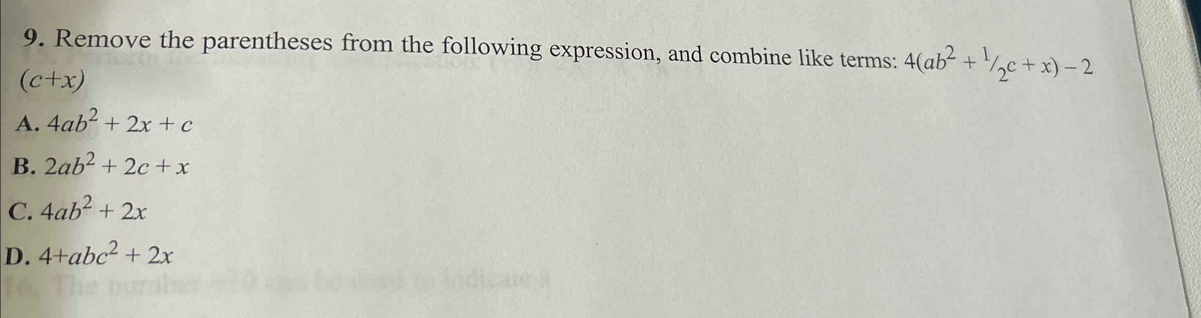 Solved Remove the parentheses from the following expression, | Chegg.com