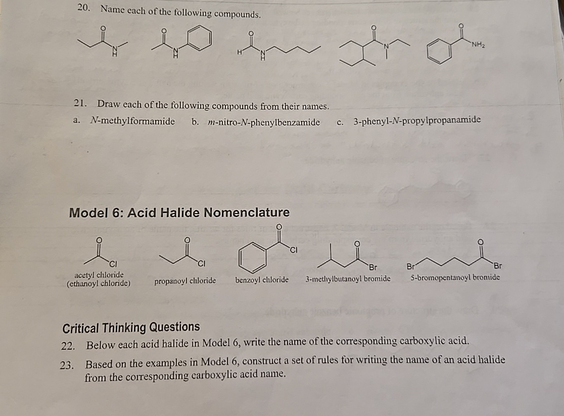 Solved Name each of the following compounds.Draw each of the | Chegg.com