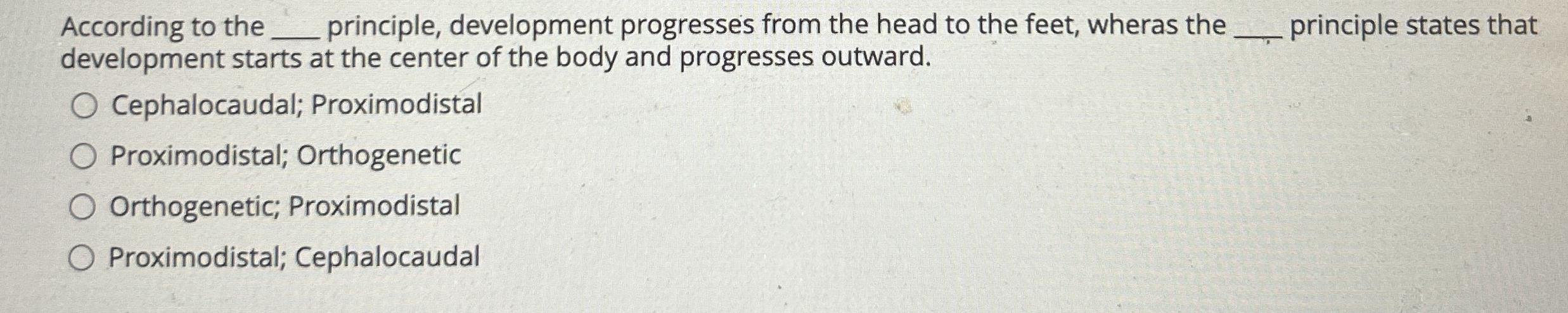 Solved According to the q, ﻿principle, development | Chegg.com