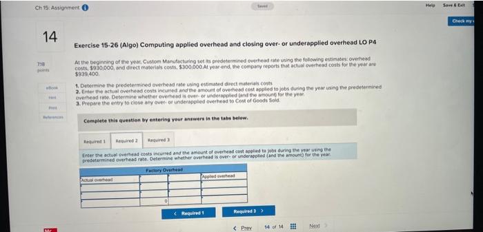 Solved Exercise 15.26 (Algo) Computing applied overhead and | Chegg.com