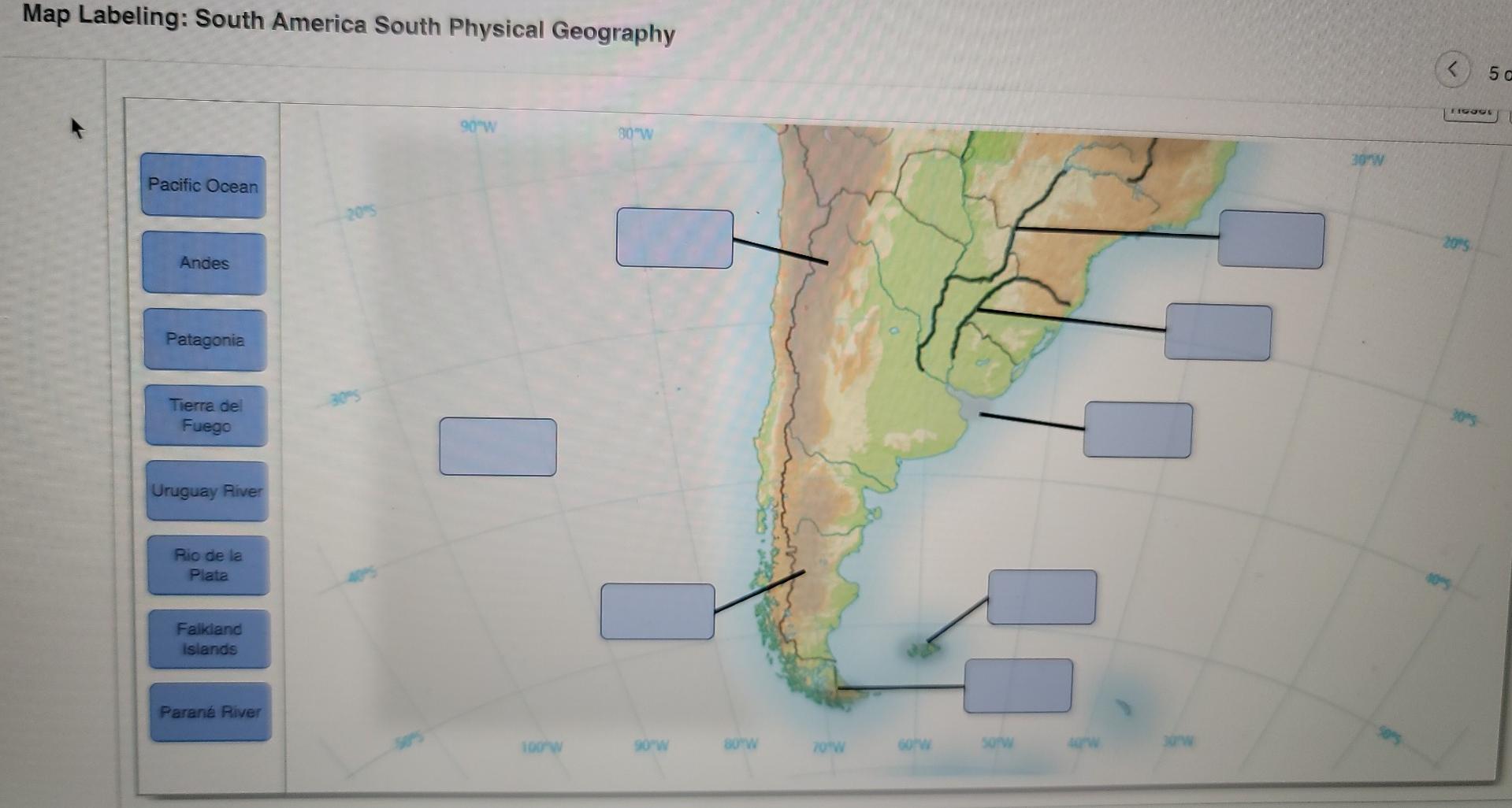 Solved Map Labeling: South America South Physical Geography | Chegg.com