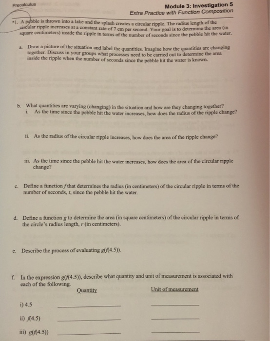 Solved Precalculus Module 3: Investigation 5 Extra Practice | Chegg.com
