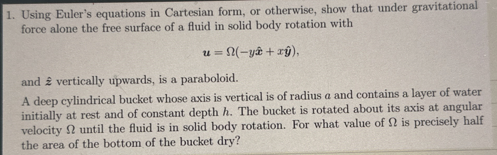 Solved Using Euler's equations in Cartesian form, or | Chegg.com