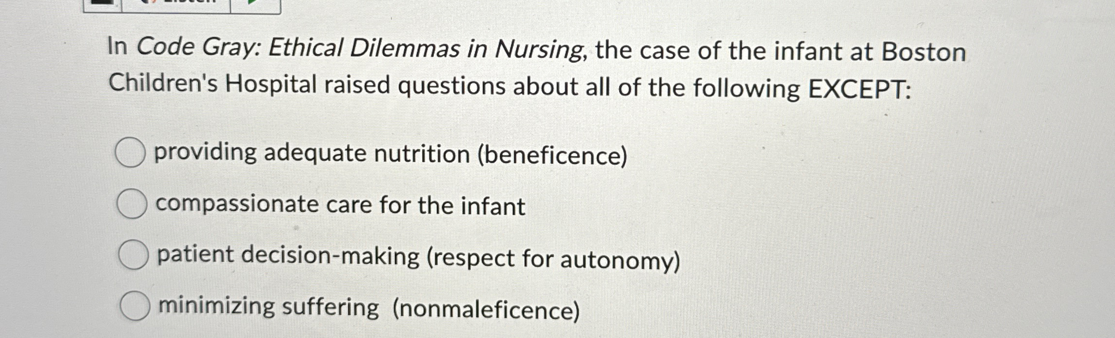 Solved In Code Gray: Ethical Dilemmas in Nursing, the case | Chegg.com