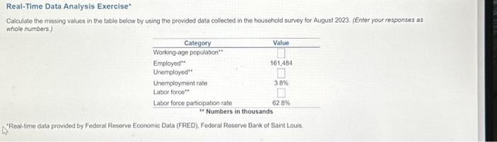 Solved Real-Time Data Analysis Exercise* Calculate the | Chegg.com