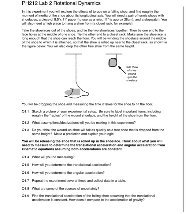 Solved PH212 Lab 2 Rotational Dynamics In this experiment | Chegg.com