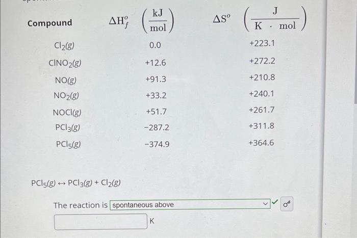 Solved PCl5(g)↔PCl3(g)+Cl2(g) | Chegg.com