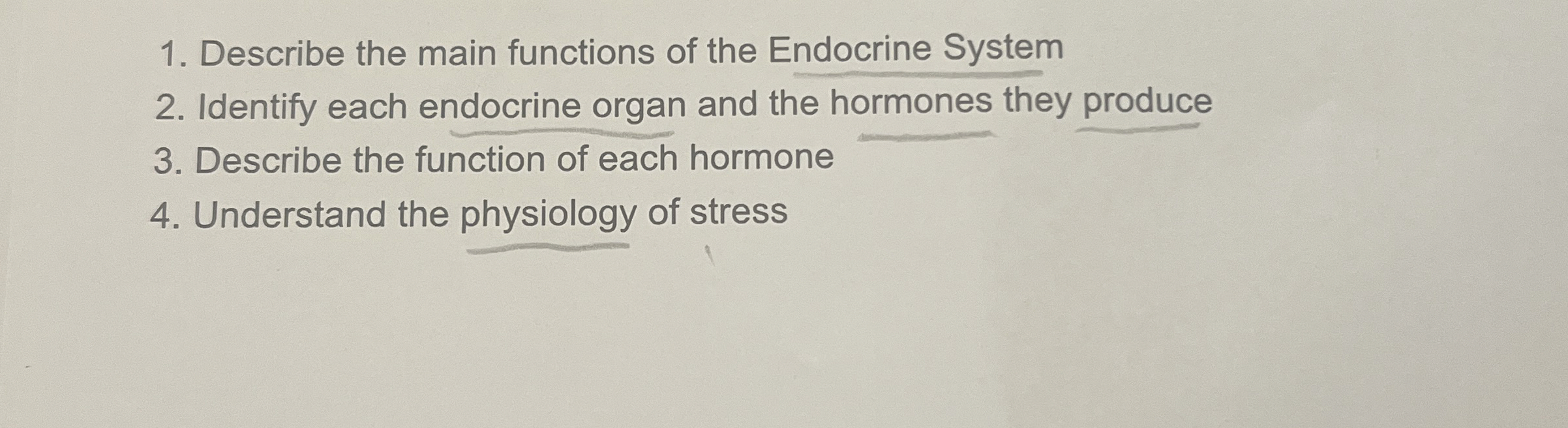 Solved Describe the main functions of the Endocrine | Chegg.com
