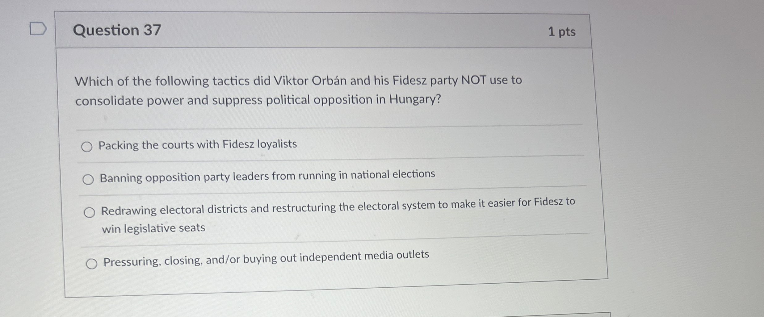 Solved Question 371 ﻿ptsWhich of the following tactics did | Chegg.com
