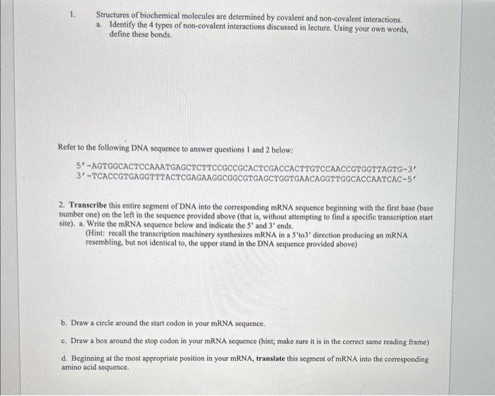 Solved 1. Structures of biochemical molecules are determined | Chegg.com