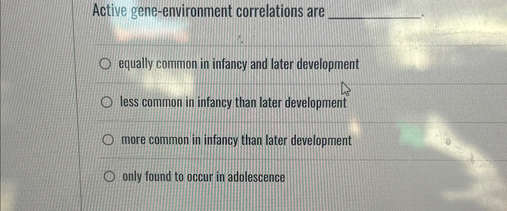 Solved Active gene-environment correlations areequally | Chegg.com